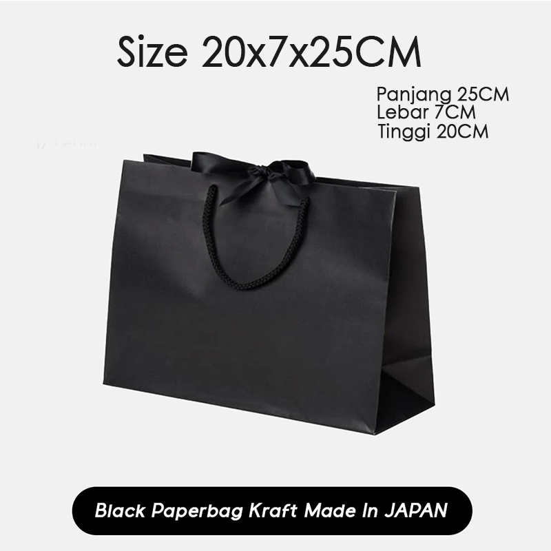 Jual Paper bag hitam besar 27x17x37 cm / Paper bag kado souvenir wedding packing olshop / Papper ...