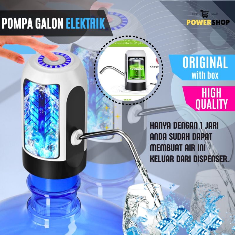 Jual Pompa Galon Elektrik LED Dispenser Air Minum Portable Listrik USB ...