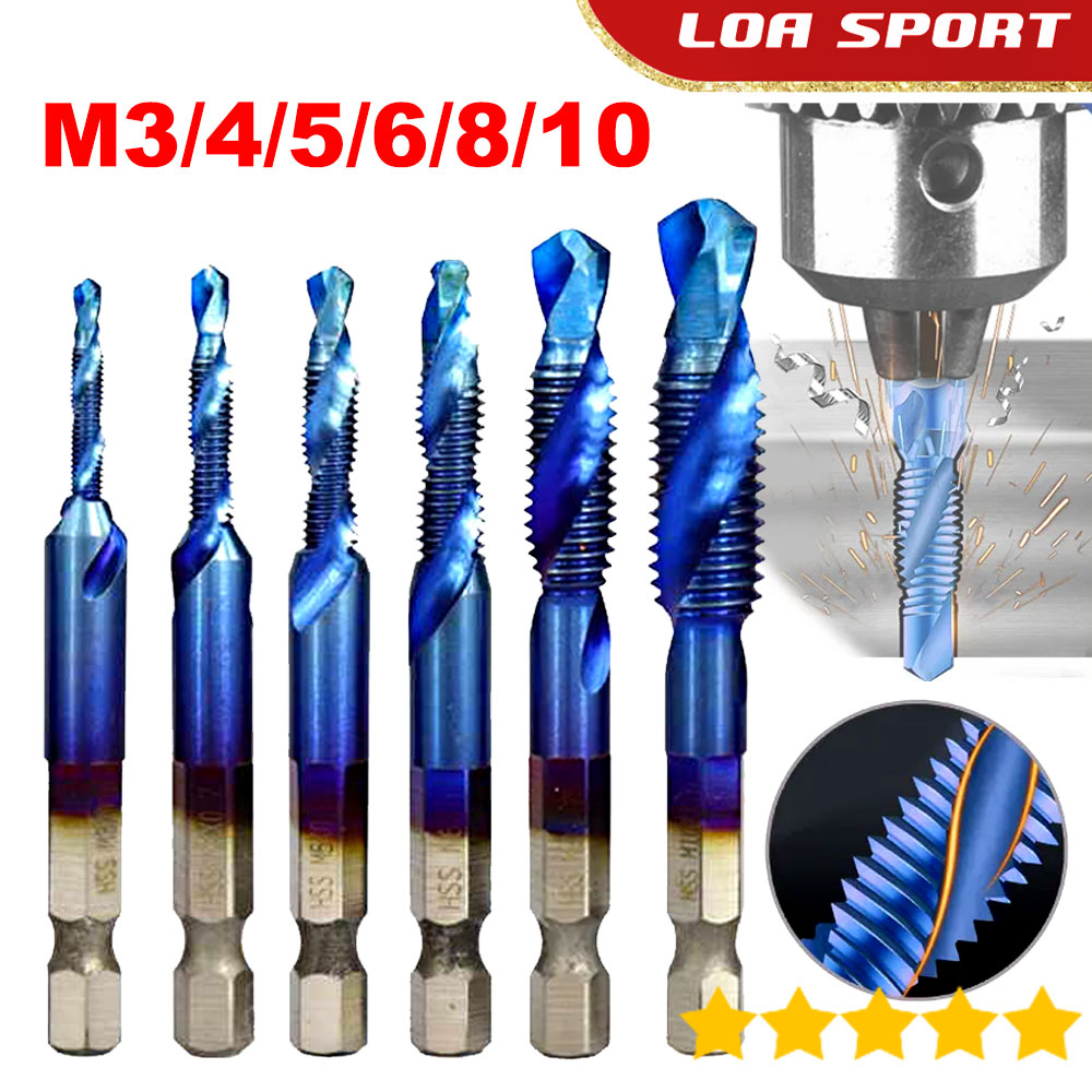 Jual Mata Bor Tap Countersink Baja HSS 6 PCS Drill Bit M3 M4 M5 M6 M8 ...