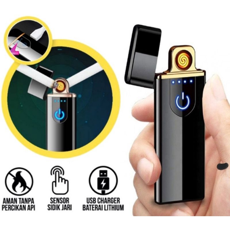 Jual Korek Api ELEKTRIK Fingerprint Touch Screen / Electric Lighter ...