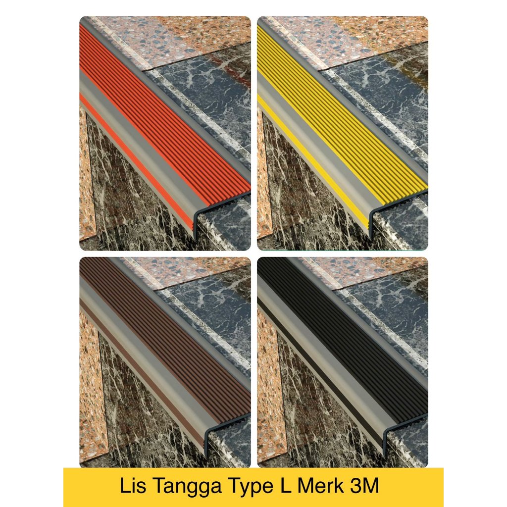 Jual Lis tangga Pengaman Anti Slip type L 5cm Step Nosing + Perekat 3M promo | Shopee Indonesia