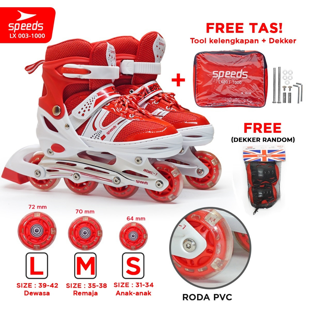 Jual SPEEDS Sepatu Roda Skate Anak dan Dewasa Inline Roda Full Karet PU ...