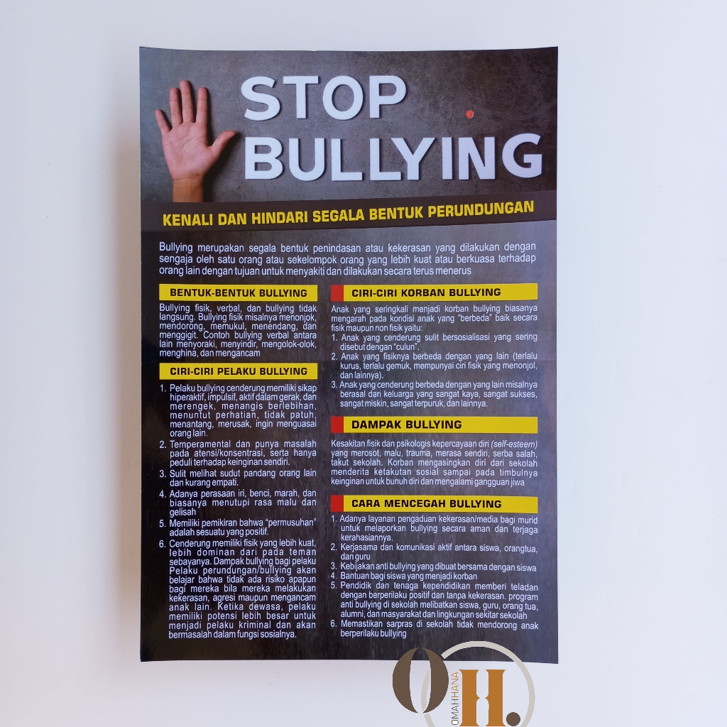 Jual Poster Stop Bullying - Poster Kenali dan Hindari Perundungan - Poster sekolah | Shopee ...