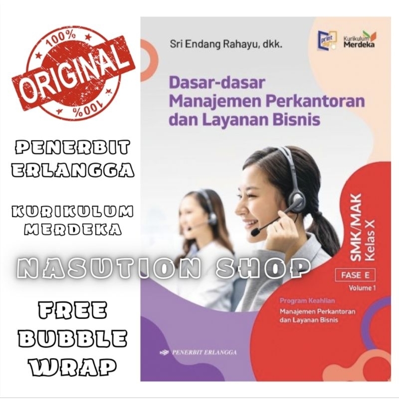 Jual Buku Dasar Dasar Manajemen Perkantoran & Layanan Bisnis Kelas 1 SMK Erlangga Volume 1 2 ...