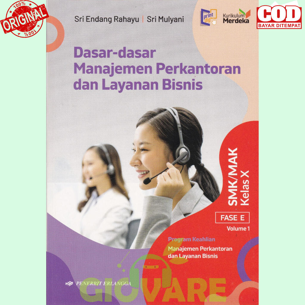 Jual BUKU DASAR-DASAR MANAJEMEN PERKANTORAN DAN LAYANAN BISNIS KELAS 10 ERLANGGA KURIKULUM ...