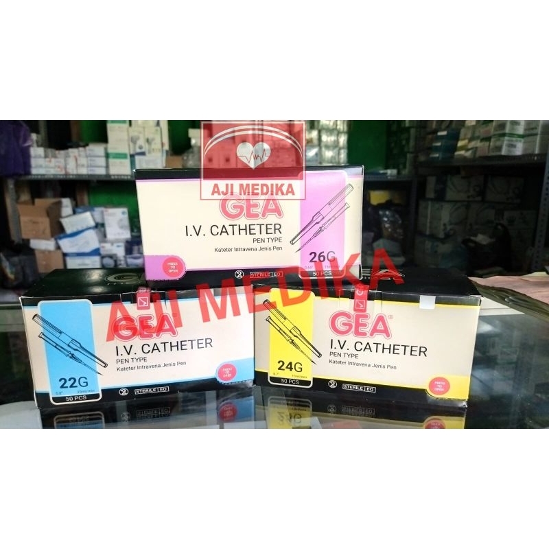 Jual iv chateter 22g/iv cannula gea 24g/ inflo gea 26g | Shopee Indonesia