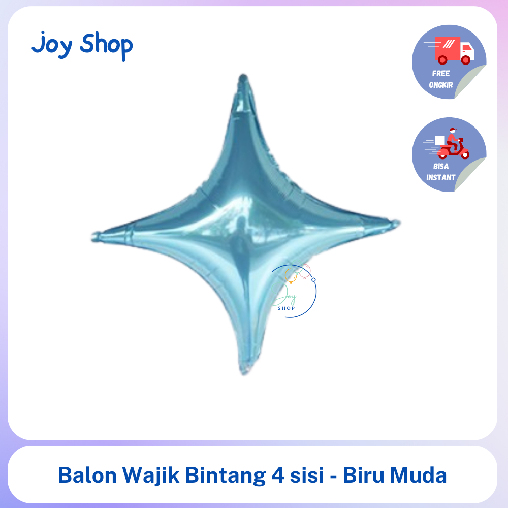 Jual Balon Foil Bintang 4 sisi Foil Wajik segi empat 10 inch / 20 cm ...