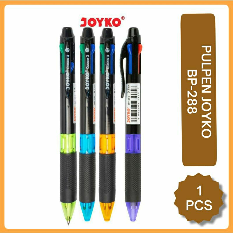 Jual Pulpen Joyko 4 Warna Quaco 3 BP-288 / Pulpen Joyko 4 Warna Merek ...