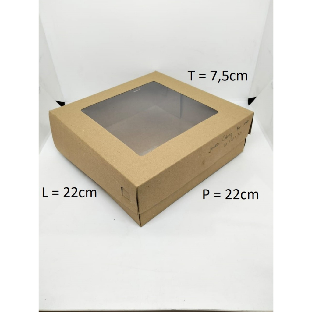 Jual 10pcs CATERING BOX KRAFT MIKA 22X22X7,5 CM LAMINASI 365 GSM ...