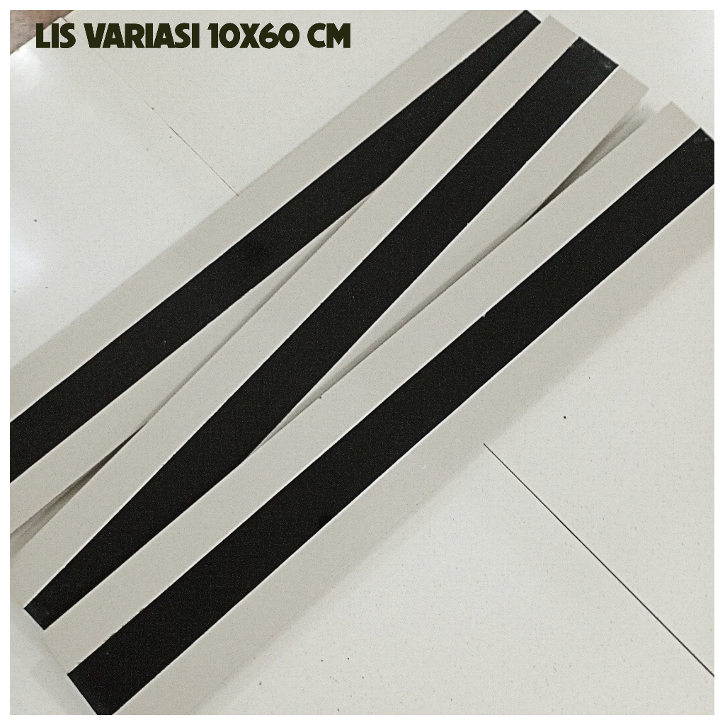 Jual Lis Granit 10x60 mix HT2C Hitam Cream Glossy | Shopee Indonesia