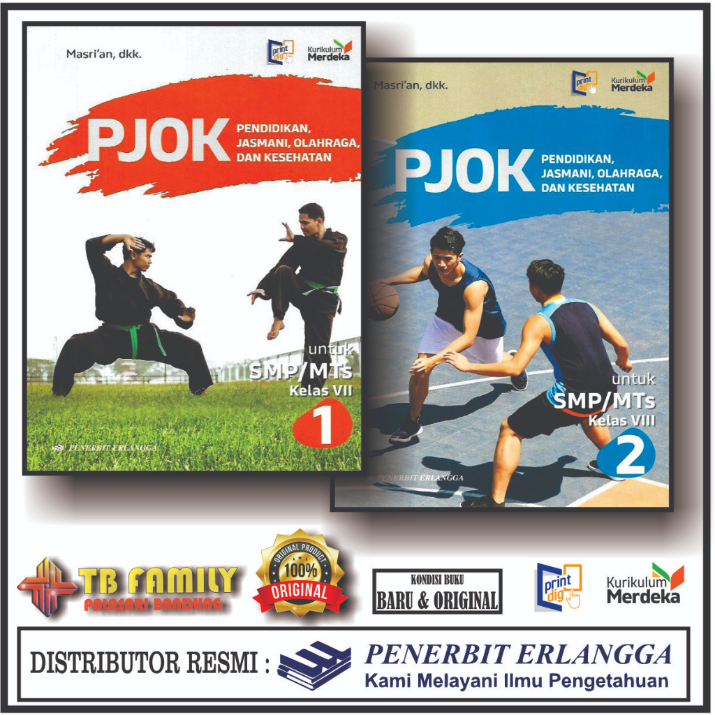 Jual PJOK SMP kelas 7 8 KURMER Kurikulum Merdeka Penerbit ERLANGGA 100% Baru dan Original ...