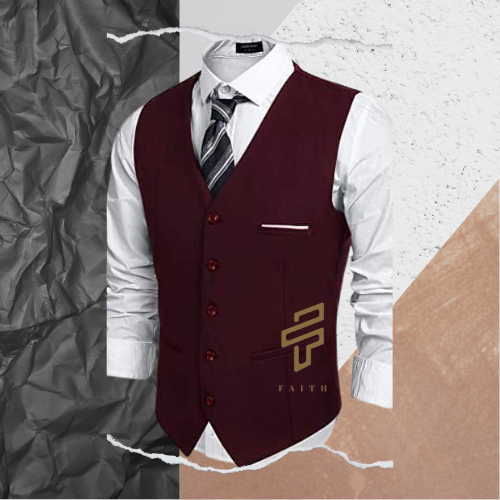 Jual Faith - Rompi Jas Dewasa Warna Maroon Rompi Jas Pria Dewasa Vest ...