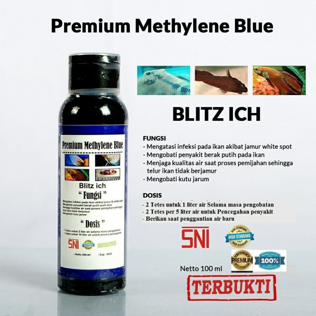 Jual Obat biru Premium Methylene Blue 100 ml | obat ikan cupang Louhan ...