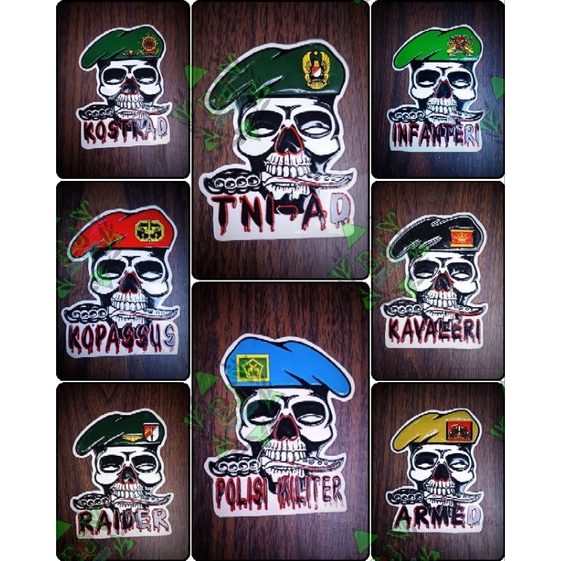 Jual Stiker Embos Timbul Tengkorak Logo Tni-ad/Kopasus/Infantri/Raider ...