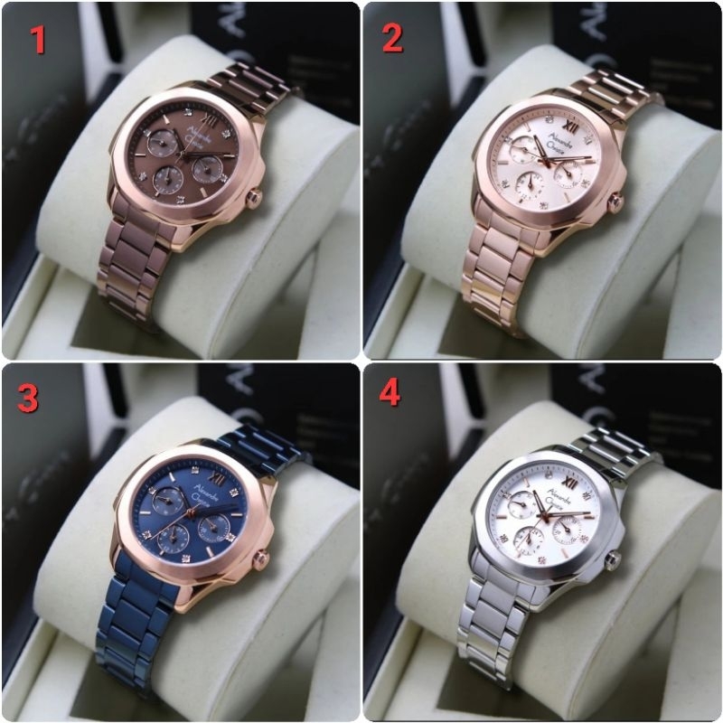 Jual ORIGINAL GARANSI RESMI 1 TAHUN JAM TANGAN WANITA ALEXANDRE CHRISTIE CHRONO ANALOG RANTAI ...