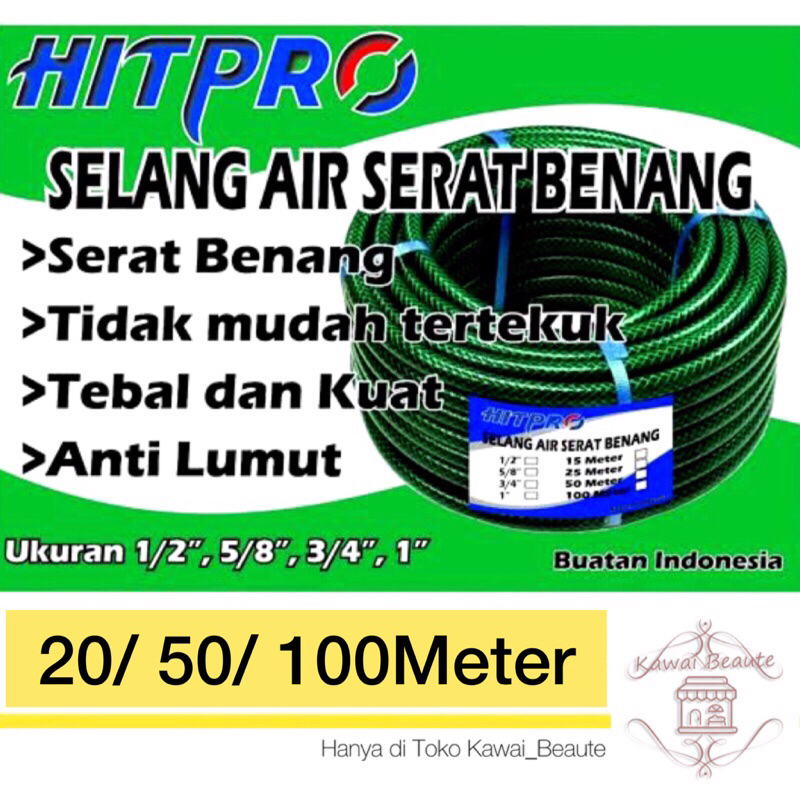 Jual Selang air hijau anti lumut 1/2”5/8”3/4”inci HITPRO 20 / 50 ...