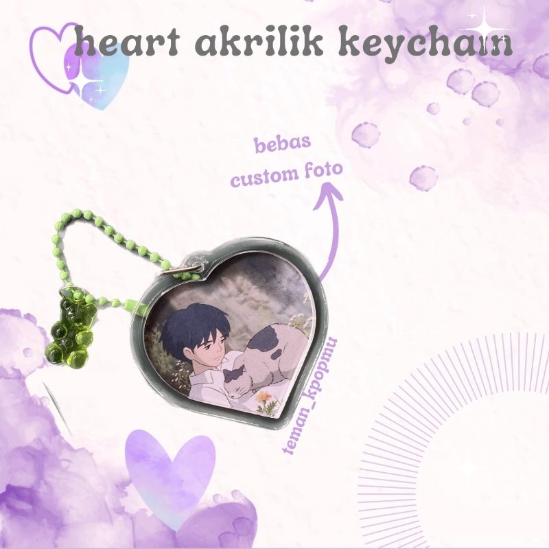 Jual (Keychain only ) Heart Akrilik Keychain Gantungan Akrilik Keychain ...