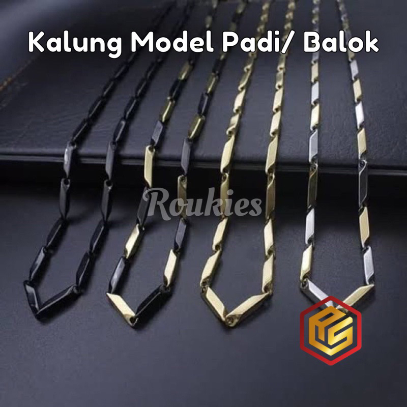 Jual KALUNG TITANIUM PRIA MODEL PADI DAN BALOK | Shopee Indonesia