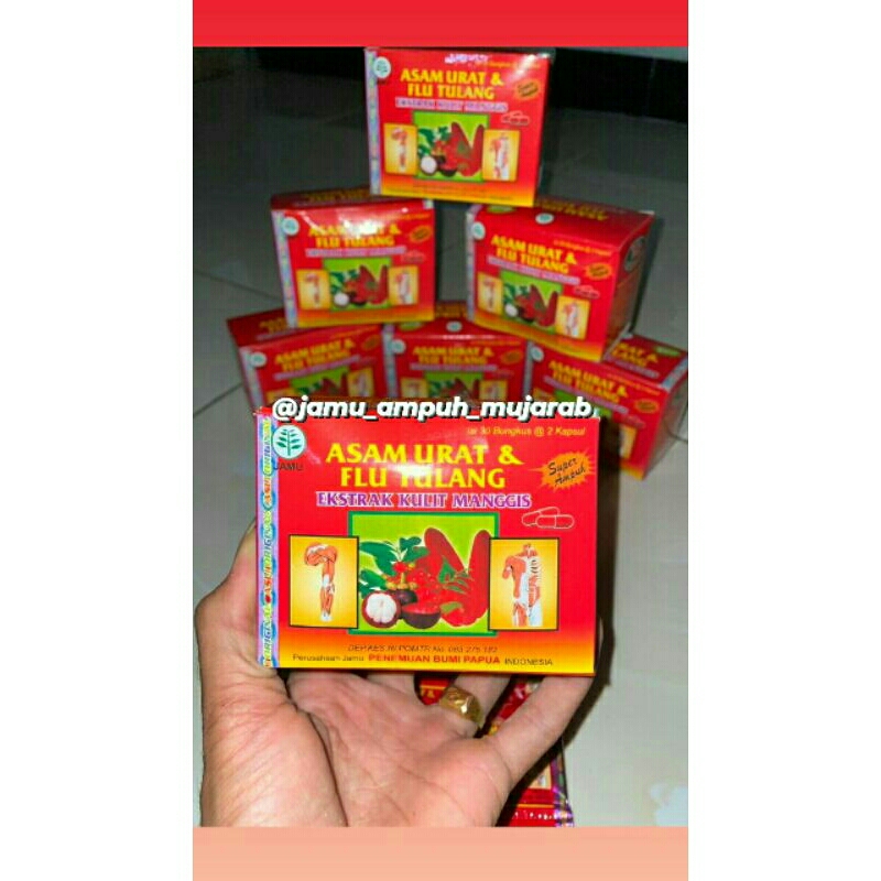 Jual ASAM URAT & FLU TULANG EXTRA KULIT MANGGIS isi 30 sachet kapsul ...