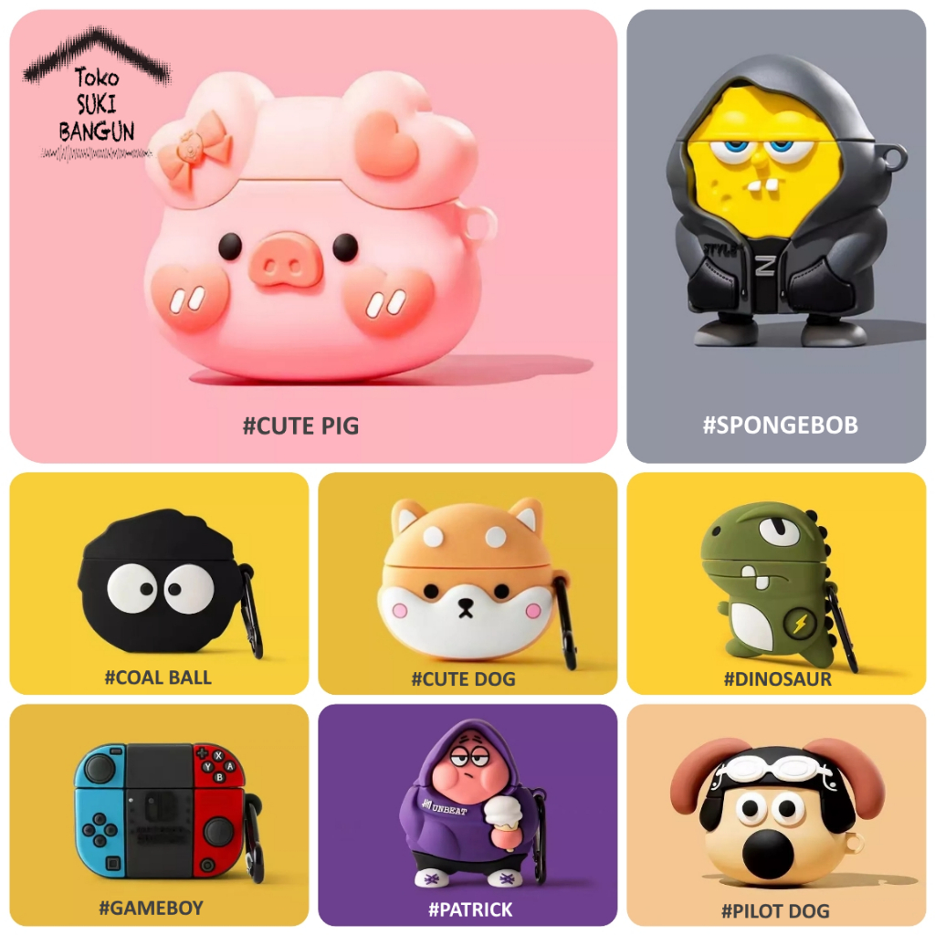 Jual Case Robot T50s TWS Buds Rubber CUTE CARTOON Cover Casing Pouch ...