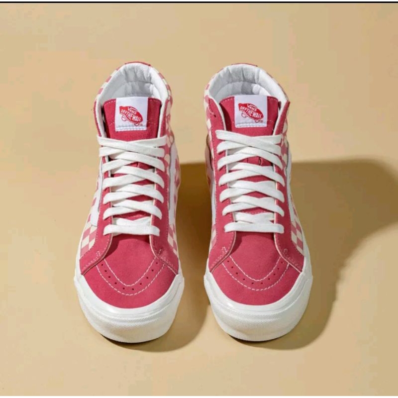 Jual VANS SK8 HI CHECKER PINK original | Shopee Indonesia
