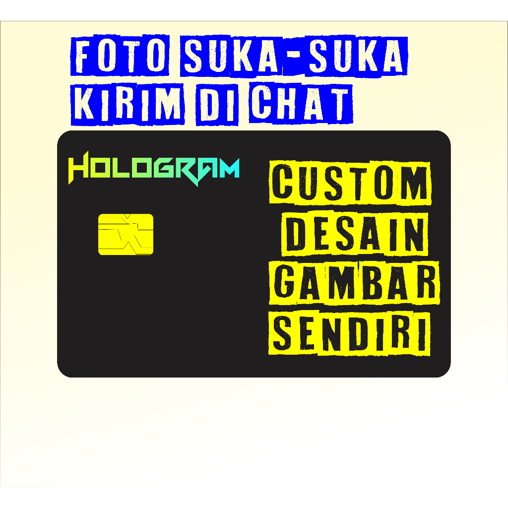 Jual Custom Stiker Sticker Skin Kartu Atm Gambar suka suka | Shopee ...