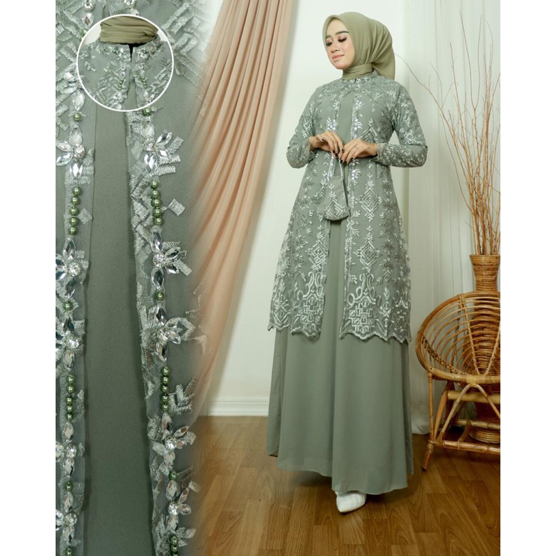 Jual (COD) REALPICT DRESS YASMIN PREMIUM / GAMIS PESTA MODERN / GAMIS ...