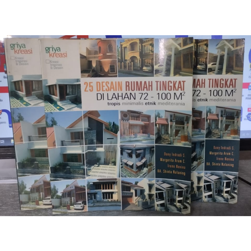 Jual Buku 25 DESAIN RUMAH Tingkat di Lahan 72-100 Meter, TROPIS MINIMALIS-ETNIK MEDITERANIA ...