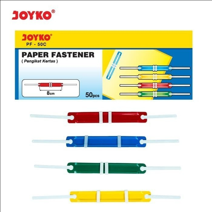 Jual Paper Fastener PF-50C Pengikat Kertas Warna Color JOYKO Tulang ...