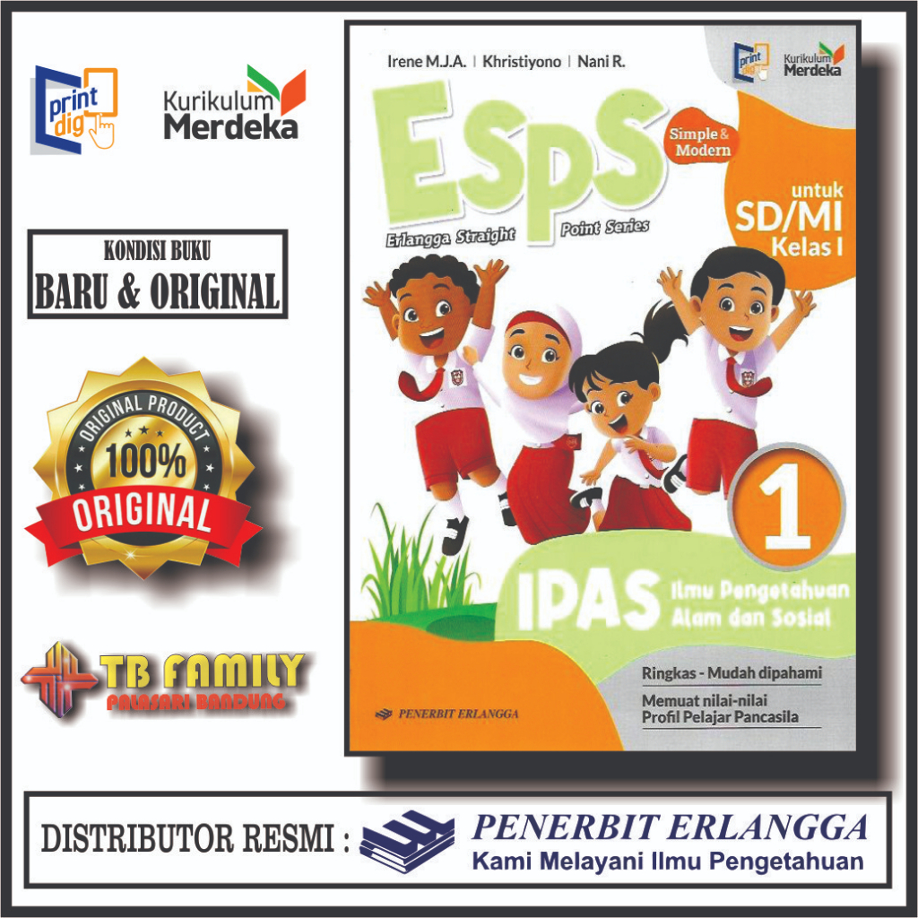 Jual ESPS IPAS SD Kelas 1 2 3 4 5 6 KURMER Kurikulum Merdeka Penerbit ERLANGGA | Shopee Indonesia
