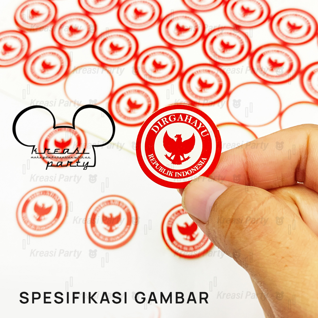 Jual Stiker Pipi Garuda Bulat / Sticker Pipi HUT RI Bulat isi 28 pcs ...