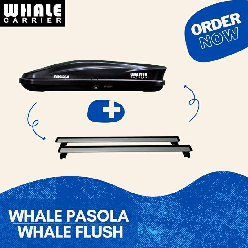 Jual ROOF BOX WHALE CARRIER PASOLA DAN CROSS BAR FLUSH | Shopee Indonesia