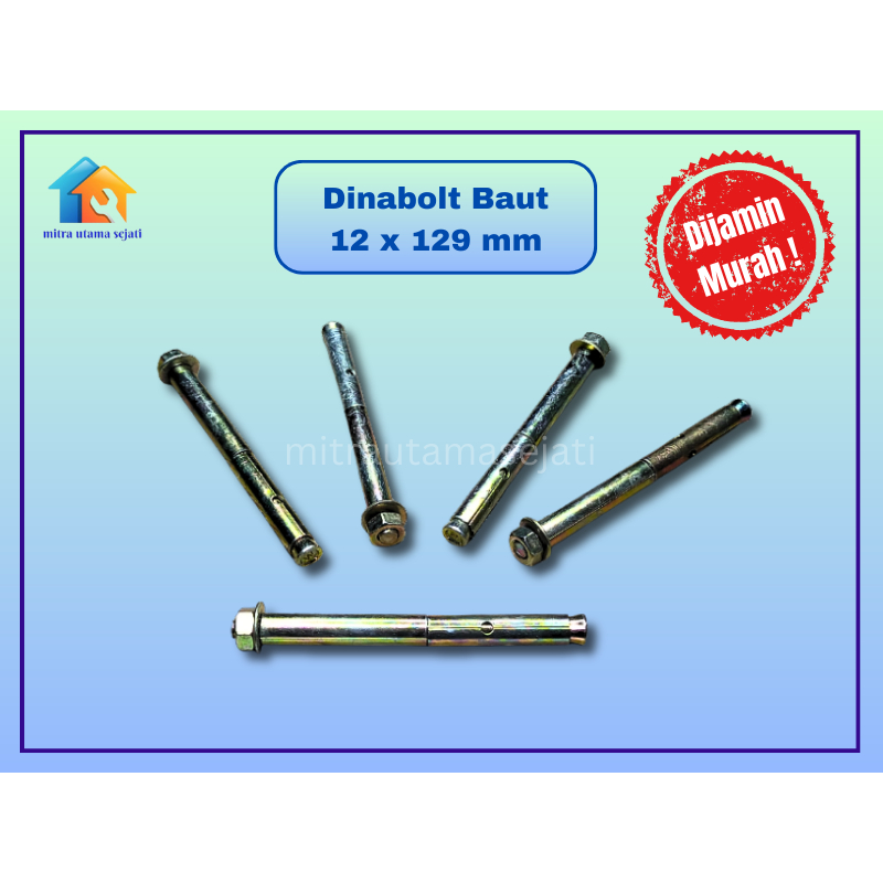 Jual Baut Beton Dyna Bolt 12 x 129 Dinabolt Baut Beton | Shopee Indonesia