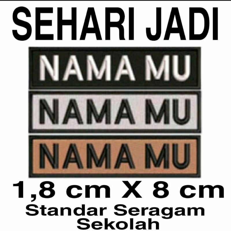 Jual NAME TAG/NAMA BORDIR/NAMA BORDIR CUSTOM/NAMA BORDIR MURAH | Shopee ...