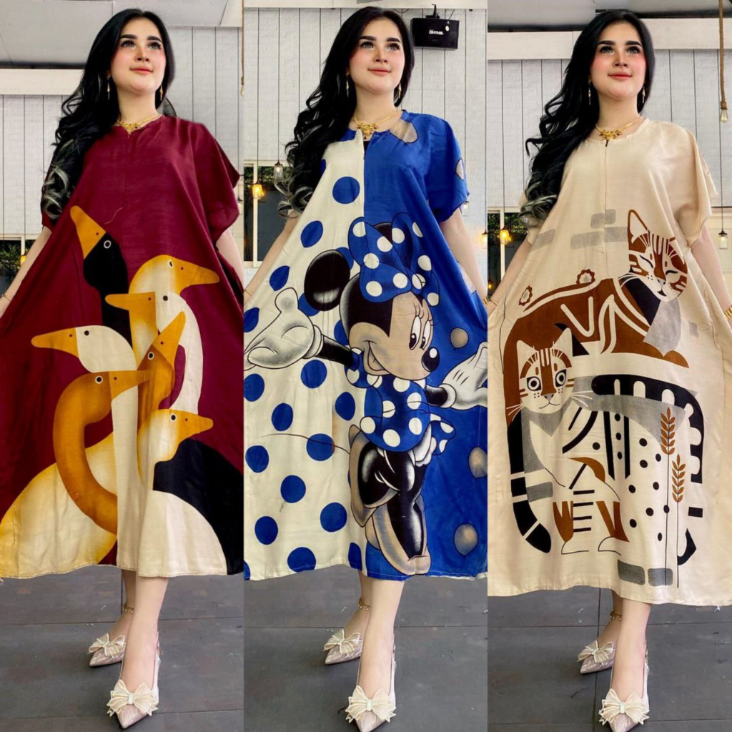 Jual Baju Daster Jumbo Busui Resleting Depan Karakter Pilih Motif ...