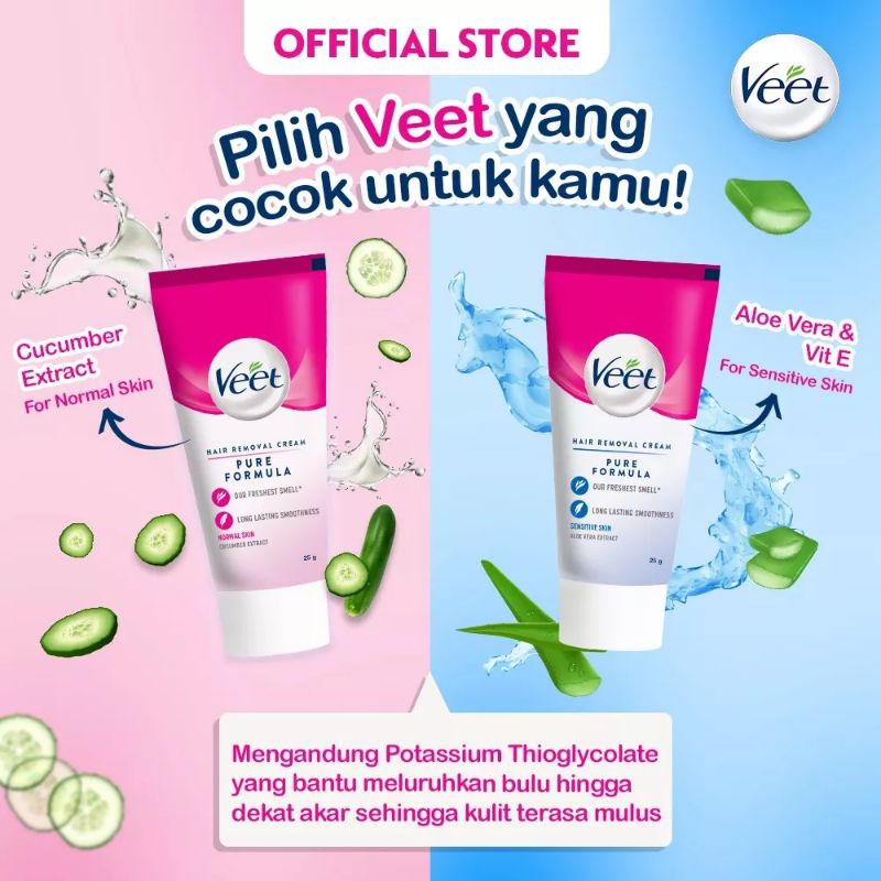 Jual Veet Hair Removal Cream Pure Formula Sensitive Skin / Normal Skin ...