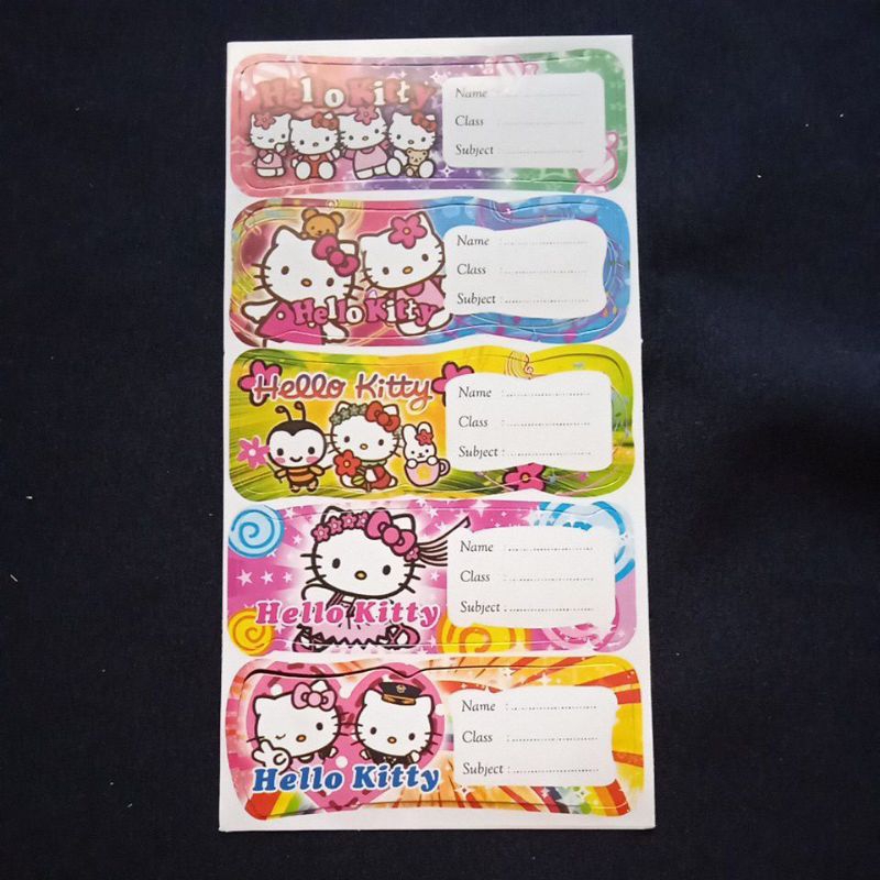Jual stiker buku tulis nama pelajaran tugas hello kitty frozen sticker ...