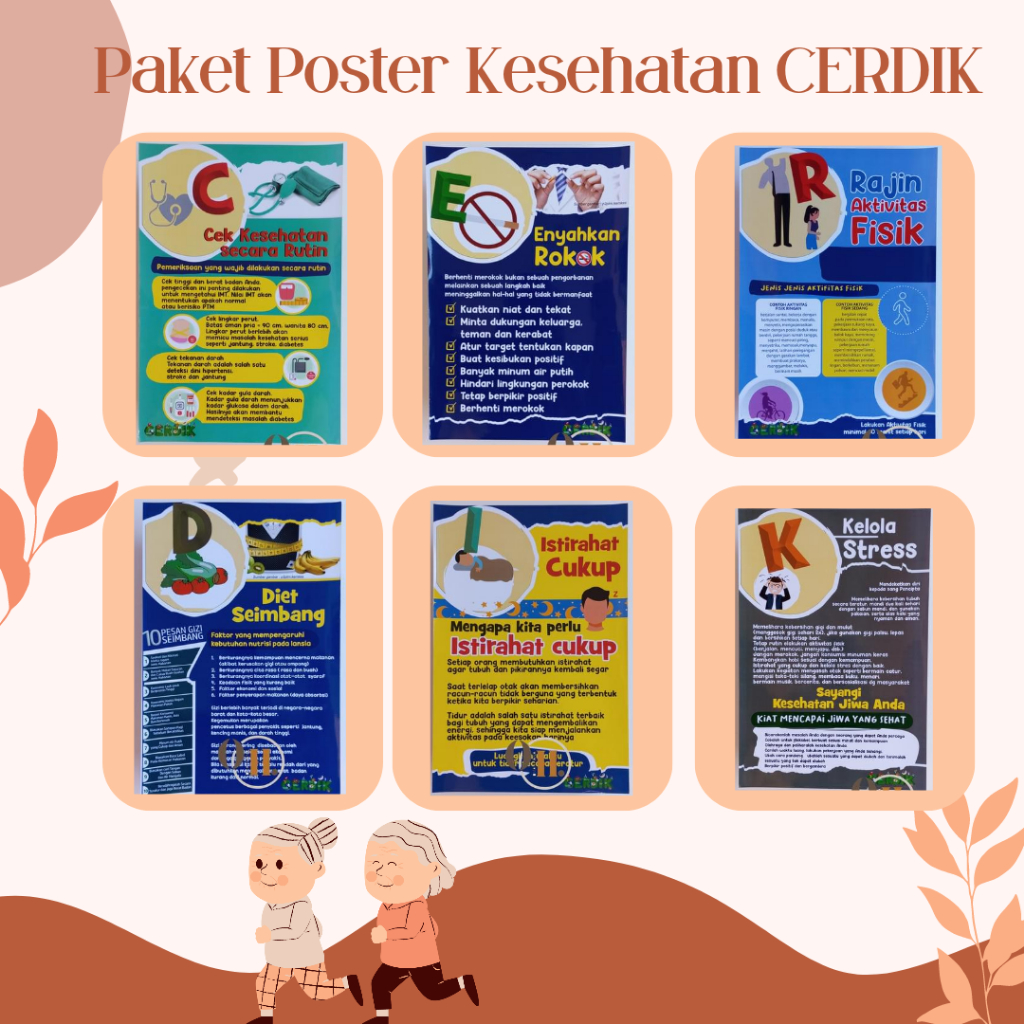 Jual Paket Poster CERDIK - Poster PTM - Paket Poster Kesehatan Lansia ...