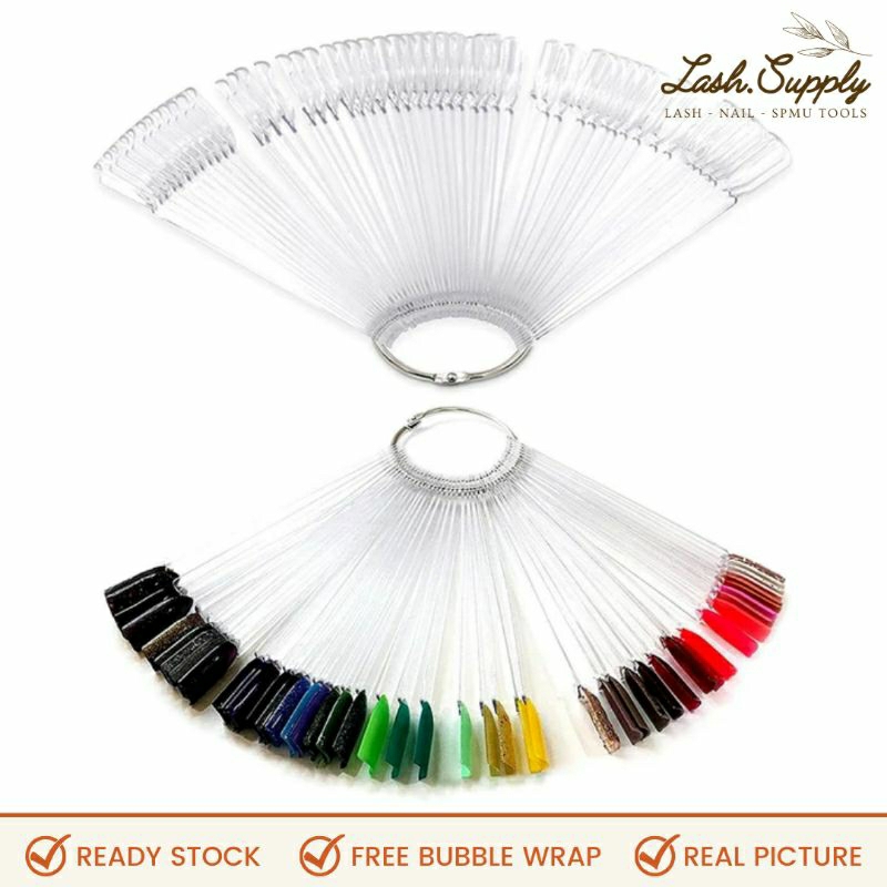 Jual NAIL FAN DISPLAY 10CM 50pcs Chart Kuku Palsu Sample Polish Kutek ...