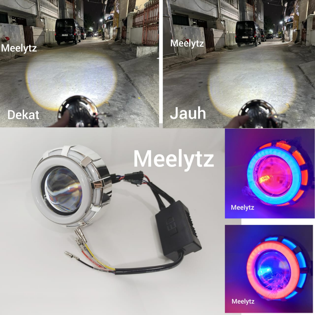 Jual Lampu utama GEN 2 IBRIGHT projie hi low jauh dekat high low ae running proji LED hilo BULAT ...