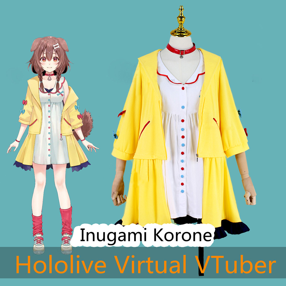 Jual Inugami Korone Vtuber Parka Jaket Cosplay Wanita Premium Tebal ...