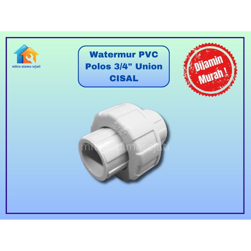 Jual watermur polos 3/4 inch PVC Watermoor Union Socket Tanpa Drat ...