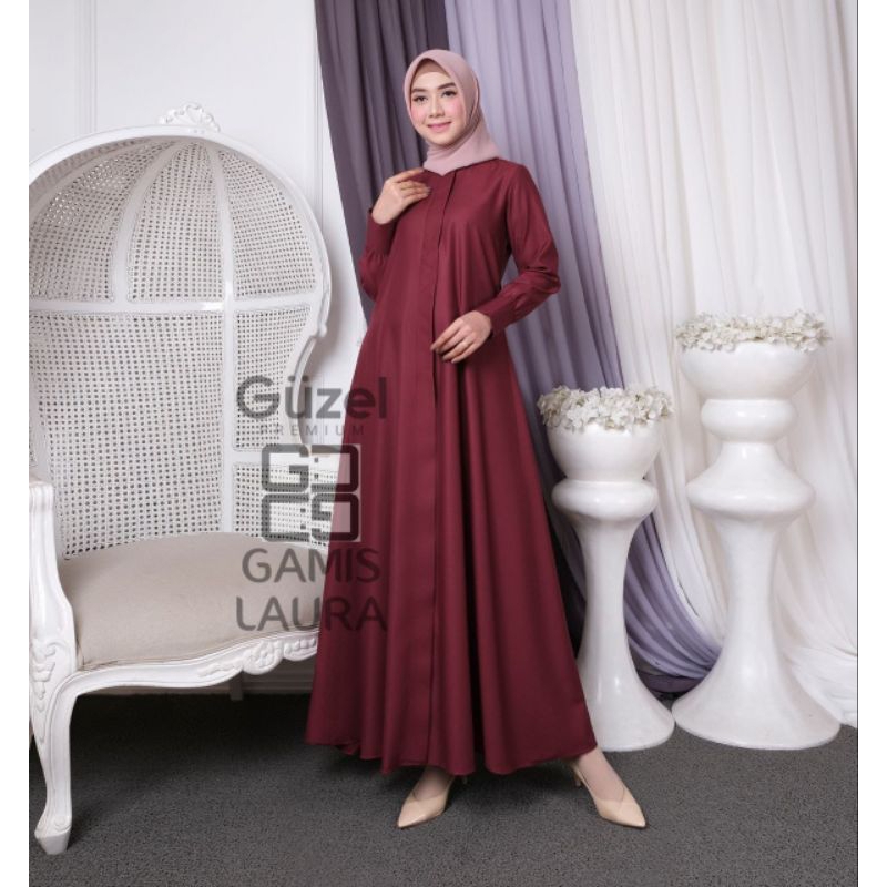 Jual Gamis Madina Laura Kualitas Premium Katun Toyobo Elegant | Shopee ...