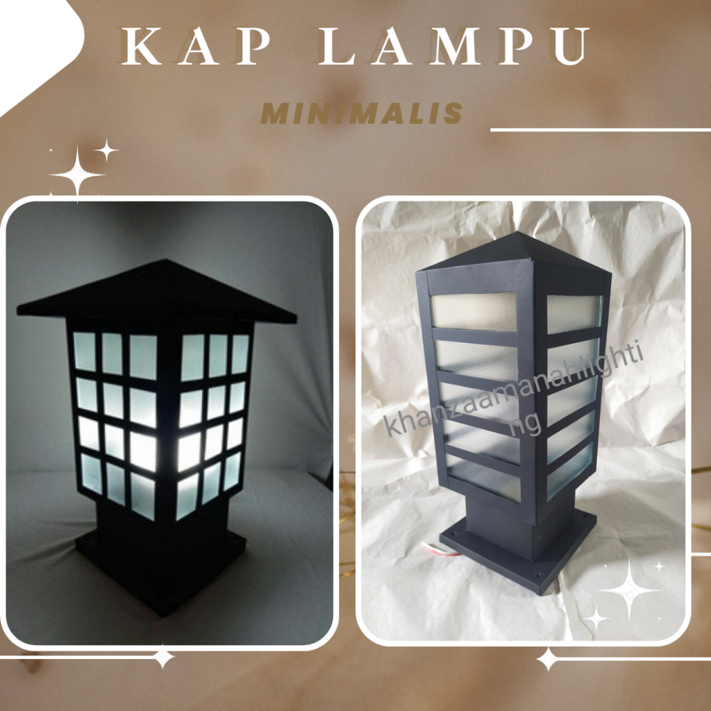 Jual lampu pagar pilar minimmalis outdoor + lampu led | Shopee Indonesia