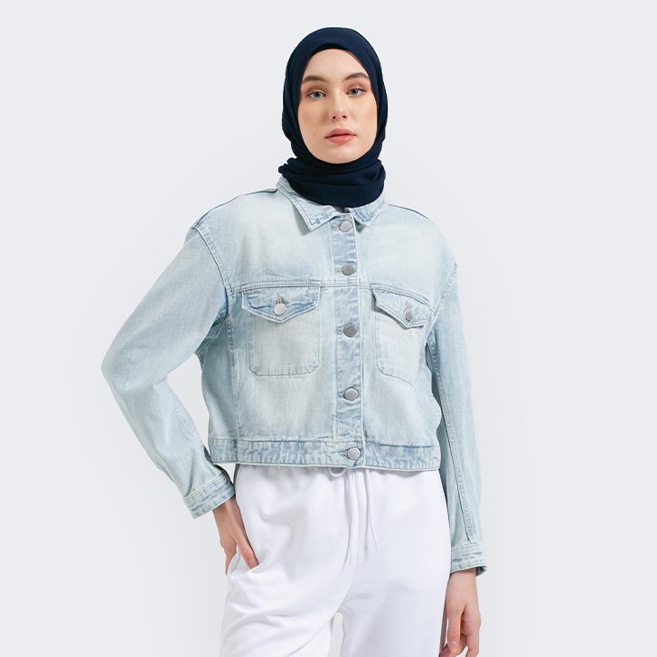 Jual Greenlight Jaket Jeans Wanita Washing Denim Outer 041222 | Shopee ...