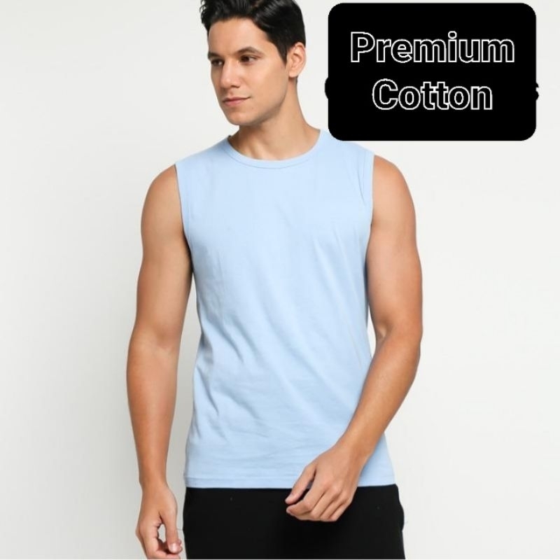 Jual Singlet Pria Muscle Cut Polos Muscle Tee / Baju Singlet Pria Polos ...