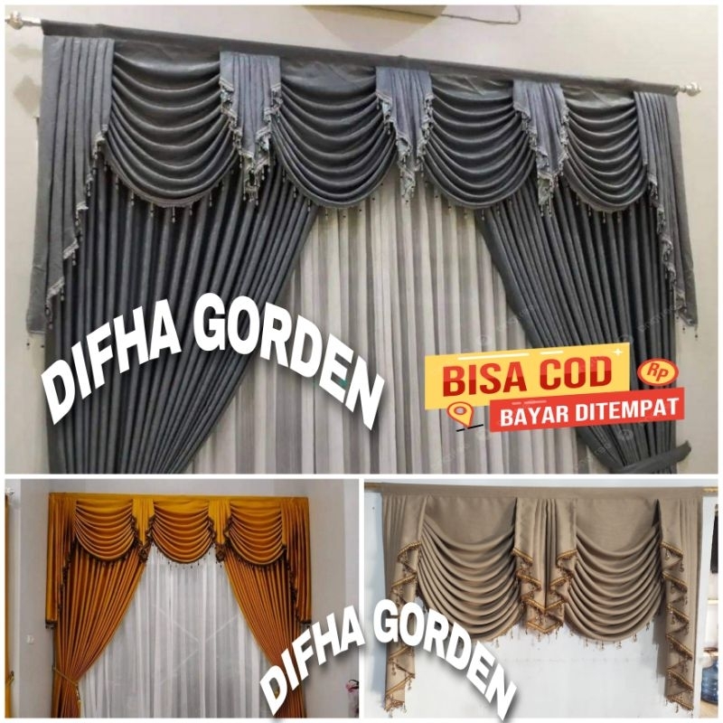 Jual Gorden Poni Mewah Tebal Gelombang Spanyol Lebar 2meter 3meter ...