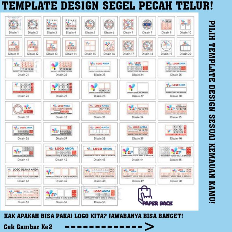 Jual Stiker Segel Garansi Pecah Telur Design Brand Logo Sesuai Kemauan ...