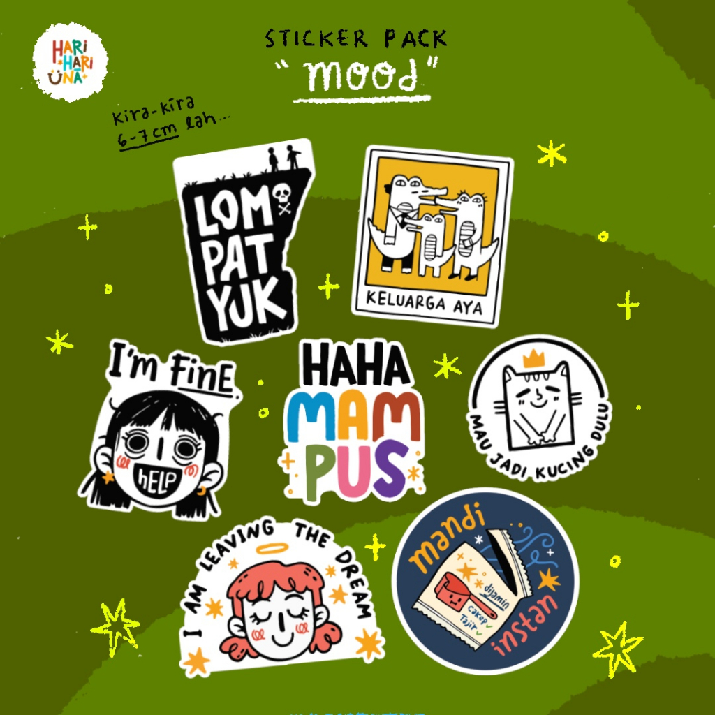 Jual [Hari Hari Una] MOOD sticker pack/die cut sticker | Shopee Indonesia
