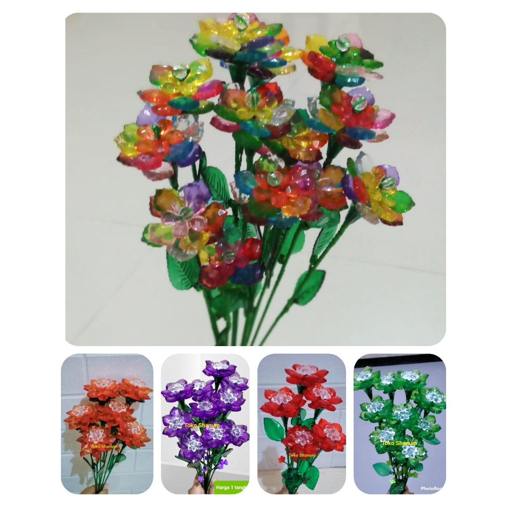 Jual Bunga akrilik kristal harga 1 batang/bunga viral/bunga artificial ...